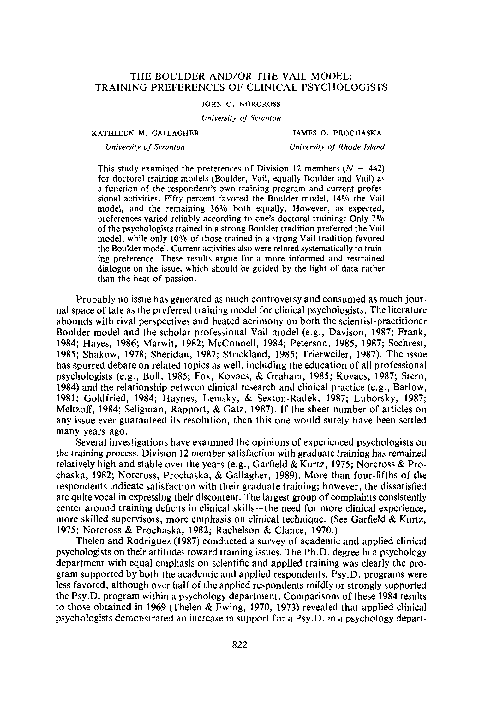 (PDF) The Boulder and/or the Vail model: training preferences of ...