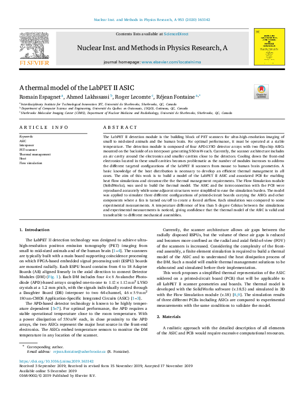 (PDF) A thermal model of the LabPET II ASIC | Roger Lecomte - Academia.edu