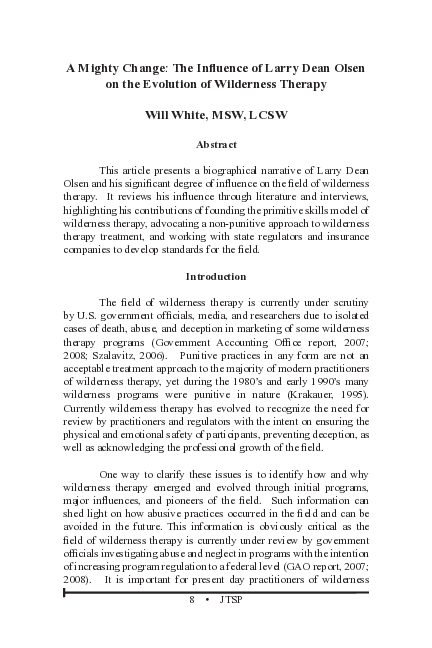 (PDF) A Mighty Change: The Influence of Larry Dean Olsen on the ...