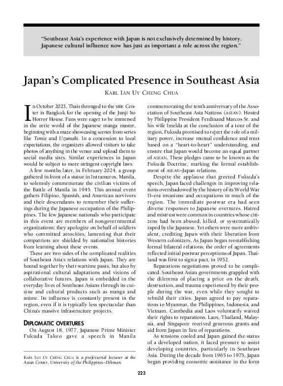 (PDF) Japan’s Complicated Presence in Southeast Asia