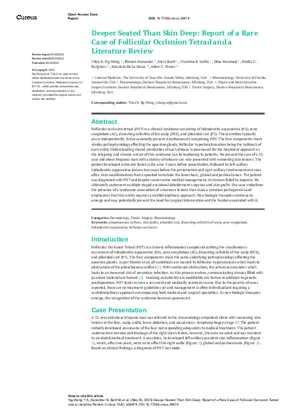 (PDF) Deeper Seated Than Skin Deep: Report of a Rare Case of Follicular ...