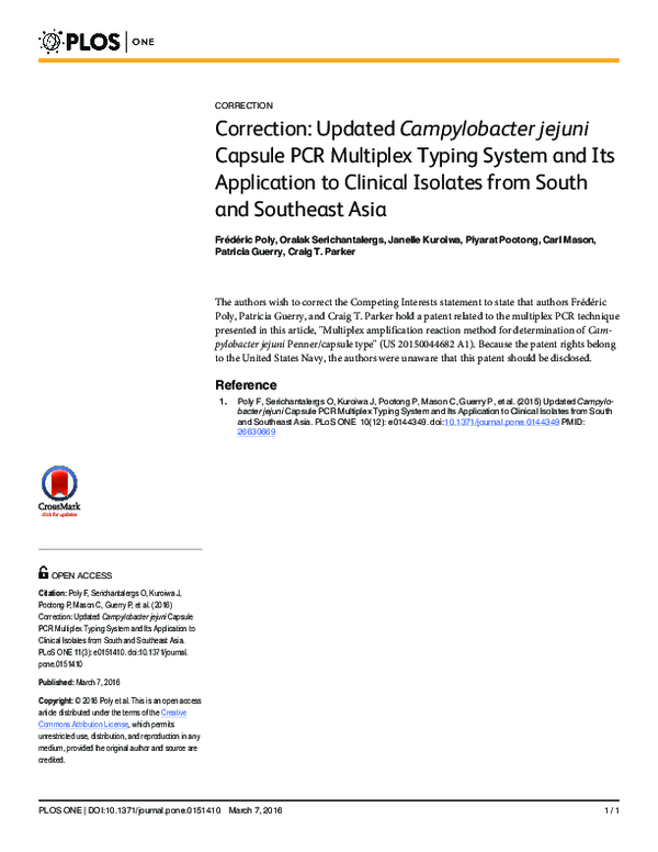 (PDF) Correction: Updated Campylobacter jejuni Capsule PCR Multiplex Typing System and Its ...
