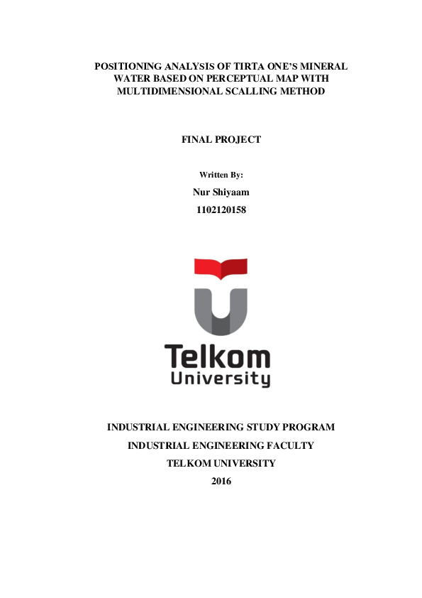 (PDF) Positioning Analysis Of Tirta One’s Mineral Water Based On Perceptual Map With ...