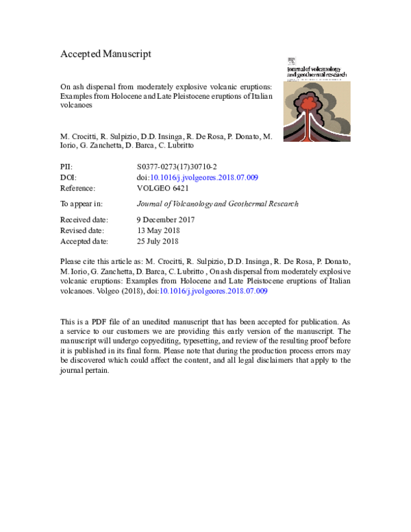 (PDF) On ash dispersal from moderately explosive volcanic eruptions ...