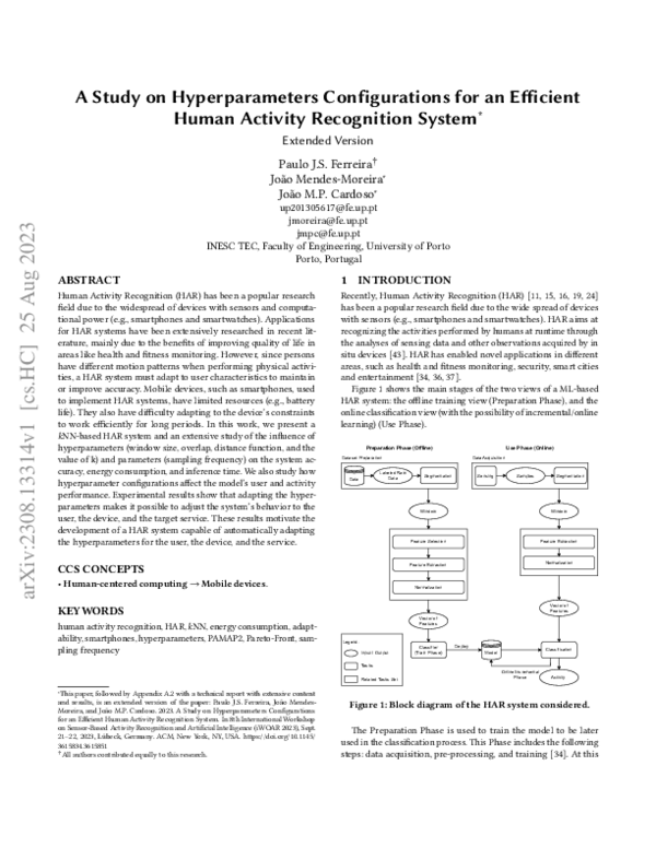 (PDF) A Study on Hyperparameters Configurations for an Efficient Human Activity Recognition System