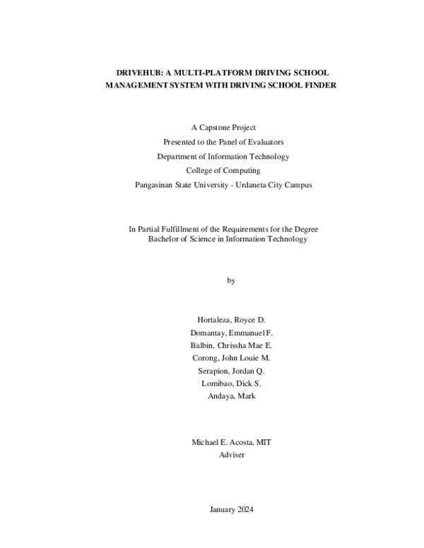(PDF) DRIVEHUB: A Multi-Platform Driving School Management System with ...