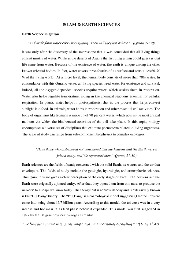 (PDF) ISLAM EARTH SCIENCES