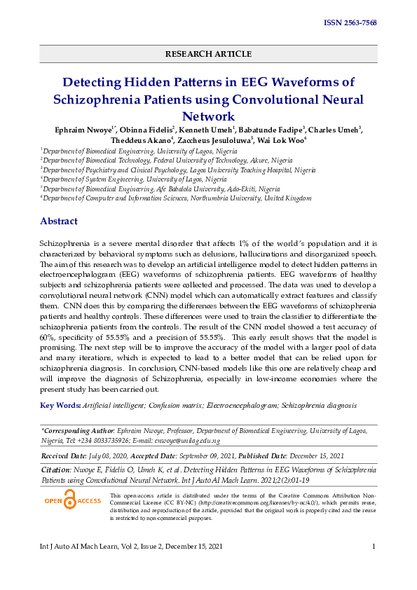 (PDF) Detecting Hidden Patterns in EEG Waveforms of Schizophrenia Patients using Convolutional ...