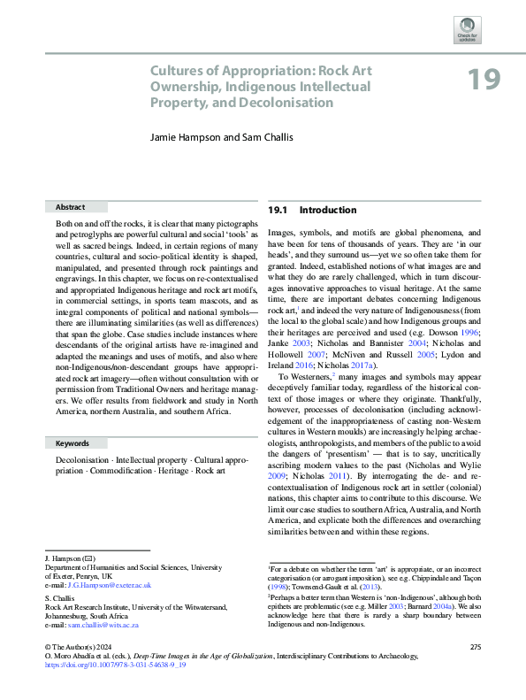(PDF) 2024. Cultures of Appropriation: Rock Art Ownership, Indigenous ...
