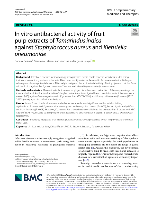 (PDF) In vitro antibacterial activity of fruit pulp extracts of ...