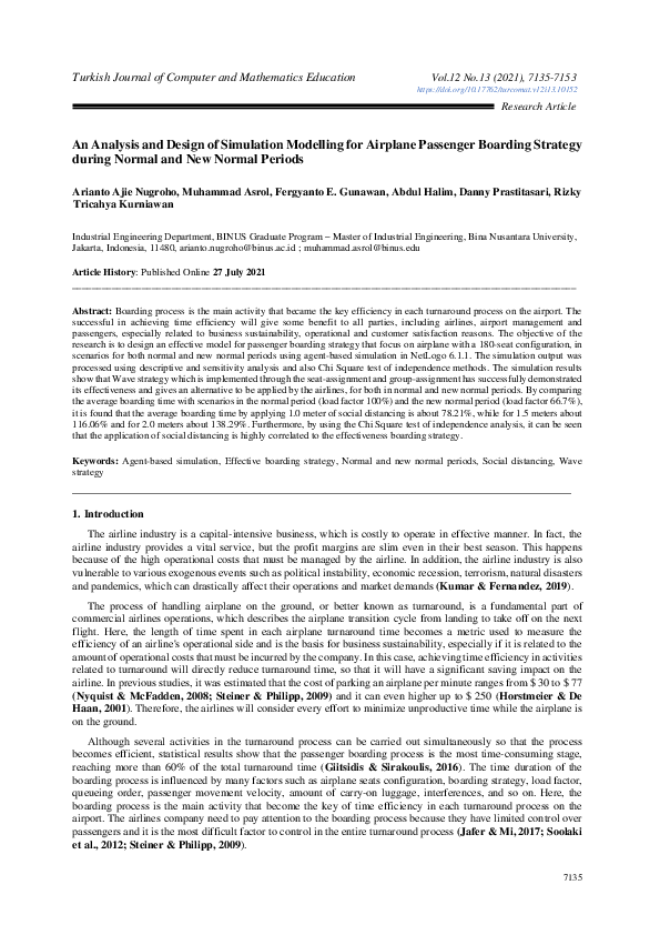 (PDF) An Analysis and Design of Simulation Modelling for Airplane ...