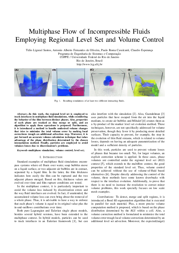 (PDF) Multiphase Flow of Incompressible Fluids Employing Regional Level ...