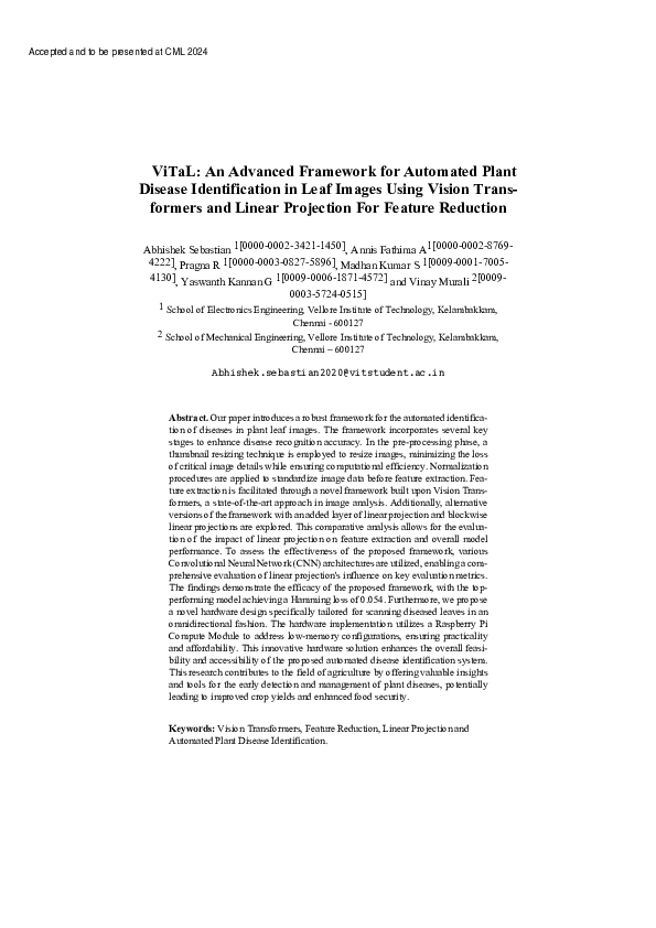 (PDF) ViTaL: An Advanced Framework for Automated Plant Disease ...