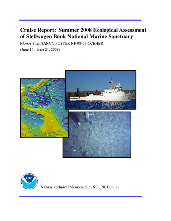 (PDF) Cruise Report: Summer 2008 Ecological Assessment of Stellwagen ...