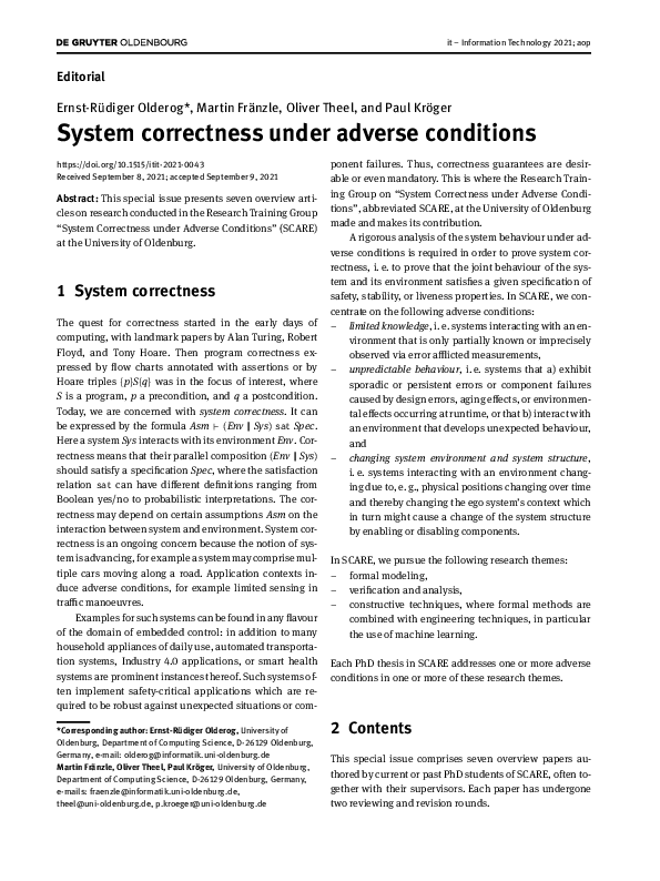 (PDF) System correctness under adverse conditions