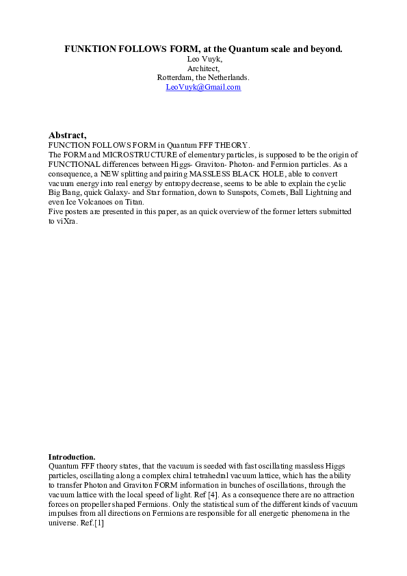 (PDF) Funktion Follows Form, at the Quantum Scale and Beyond