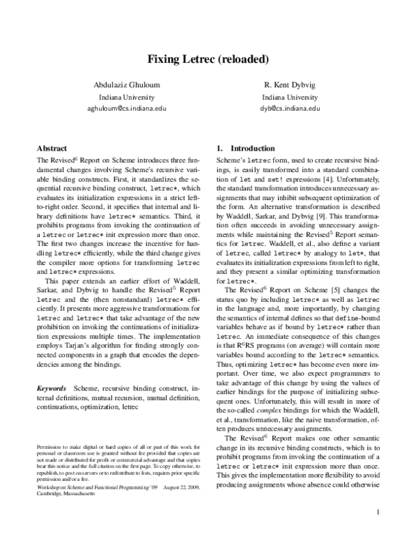 (PDF) Fixing Letrec (reloaded)