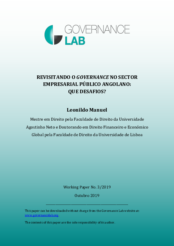 (PDF) REVISITANDO O GOVERNANCE NO SECTOR EMPRESARIAL PÚBLICO ANGOLANO ...