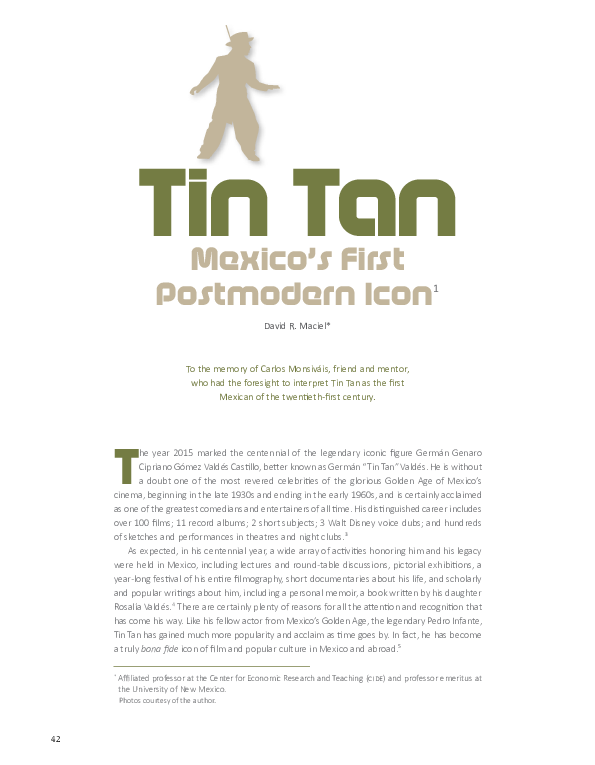 (PDF) Tin Tan Mexico’s First Postmodern Icon