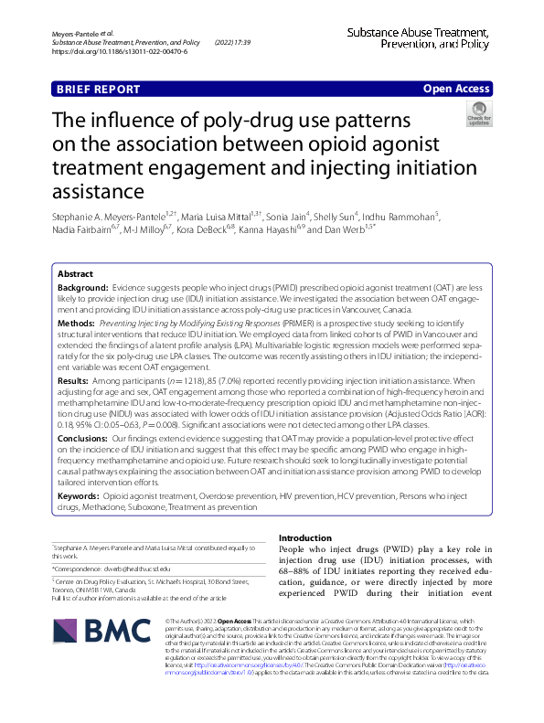 (PDF) The influence of poly-drug use patterns on the association ...