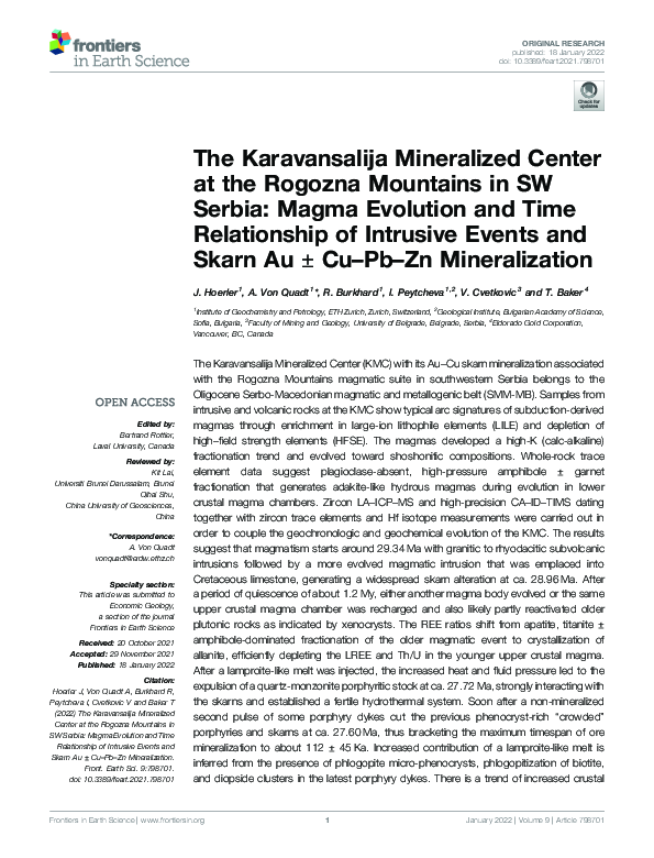 (PDF) The Karavansalija Mineralized Center at the Rogozna Mountains in ...