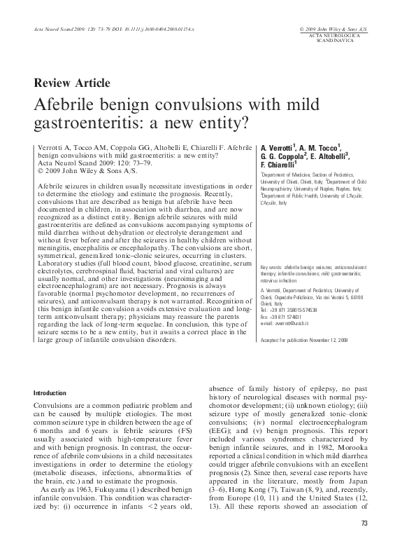 (PDF) Afebrile benign convulsions with mild gastroenteritis: a new entity?