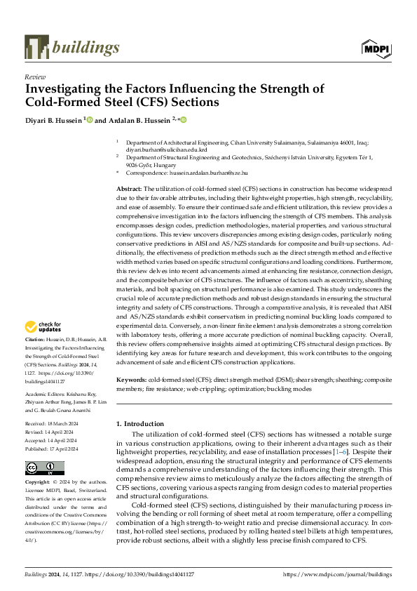 (PDF) Investigating the Factors Influencing the Strength of Cold-Formed ...