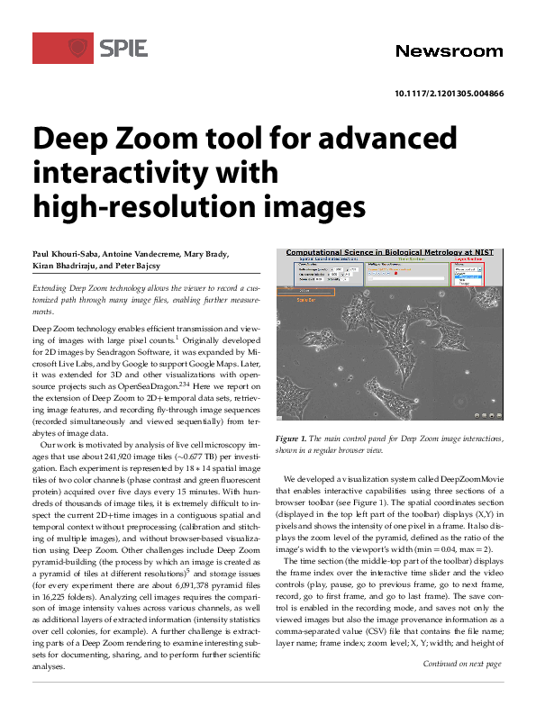 (PDF) Deep Zoom tool for advanced interactivity with high-resolution images