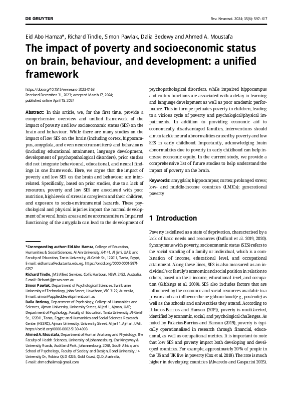(PDF) The impact of poverty and socioeconomic status on brain ...