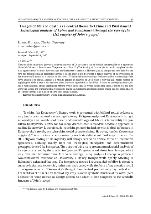 (PDF) Images of life and death as a central theme to Crime and ...