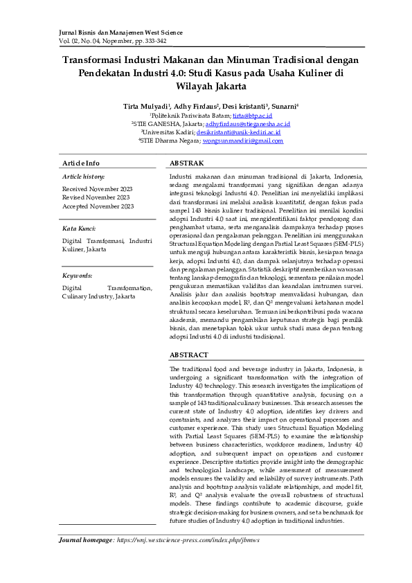 (PDF) Transformasi Industri Makanan dan Minuman Tradisional dengan ...