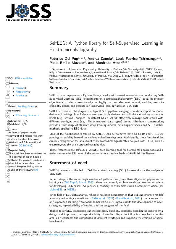 (PDF) SelfEEG: A Python library for Self-Supervised Learning in Electroencephalography | Andrea ...