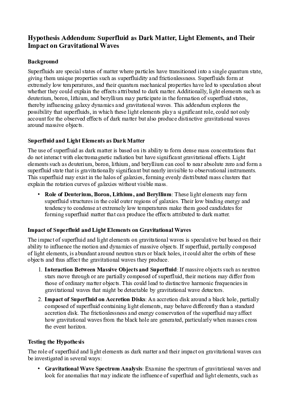 (PDF) Hypothesis Addendum: Superfluid as Dark Matter, Light Elements ...