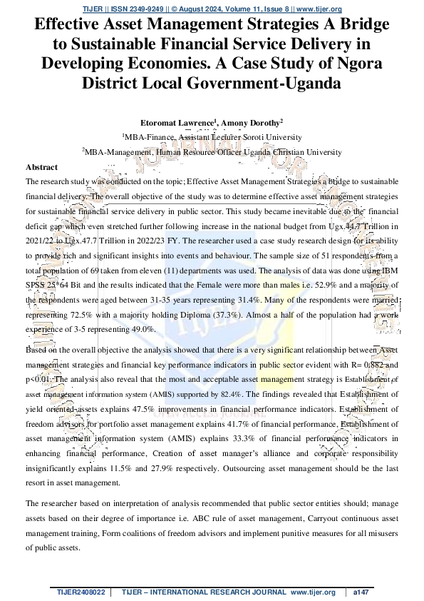 (PDF) Effective Asset Management Strategies Abridge to Sustainable ...