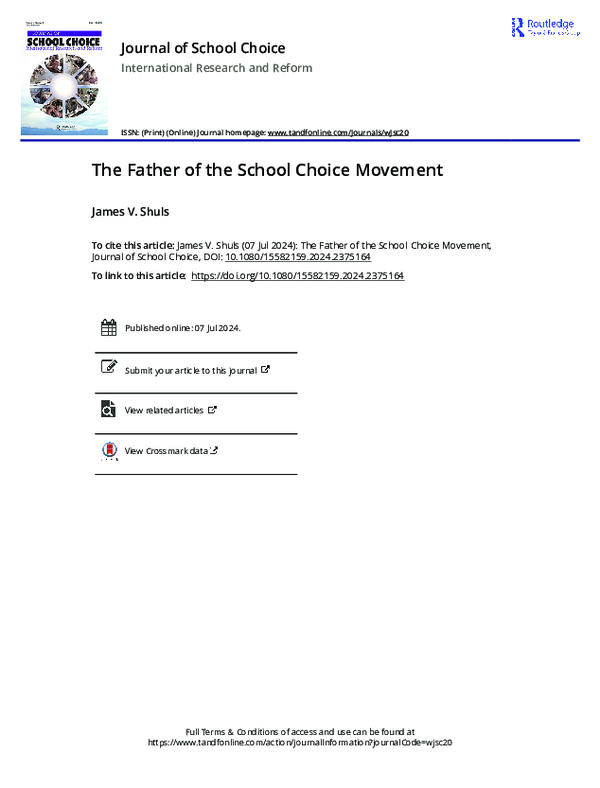 (PDF) The Father of the School Choice Movement