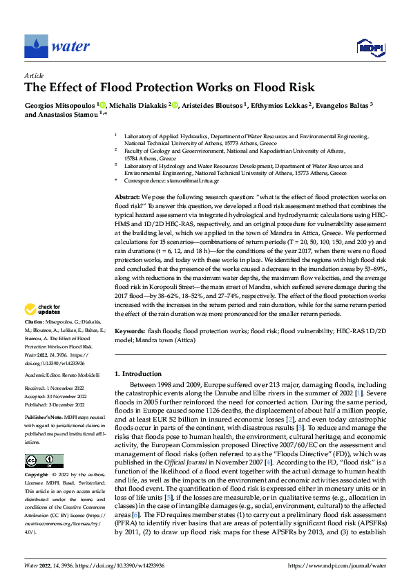 (PDF) The Effect of Flood Protection Works on Flood Risk