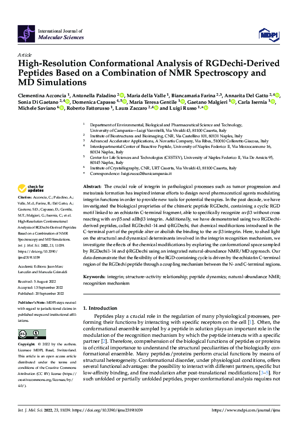 (PDF) High-Resolution Conformational Analysis of RGDechi-Derived ...