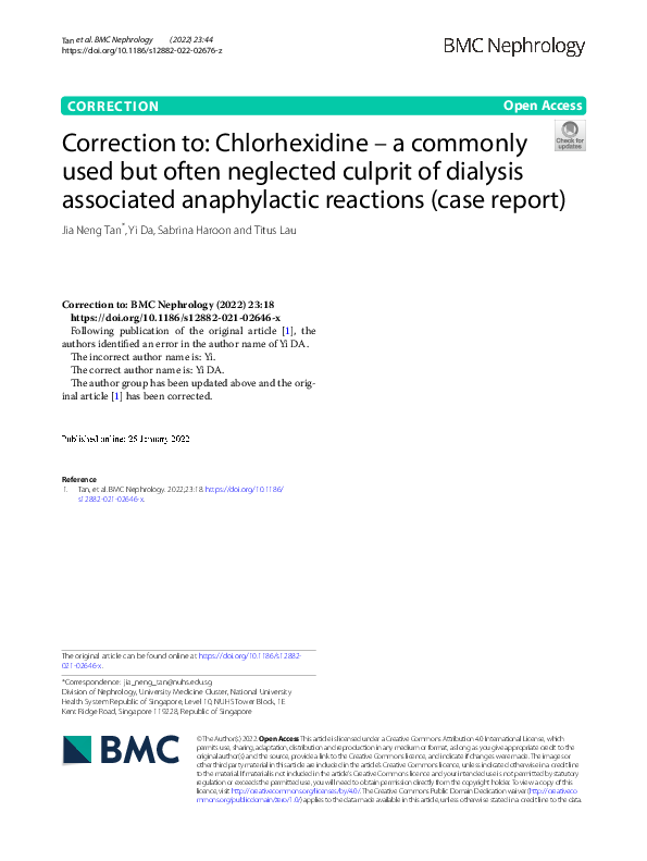 (PDF) Correction to: Chlorhexidine – a commonly used but often ...