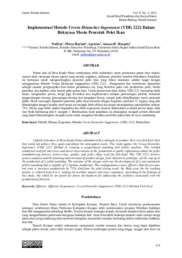 (PDF) Implementasi Metode Verein Deutscher Ingenieure (VDI) 2222 Dalam ...