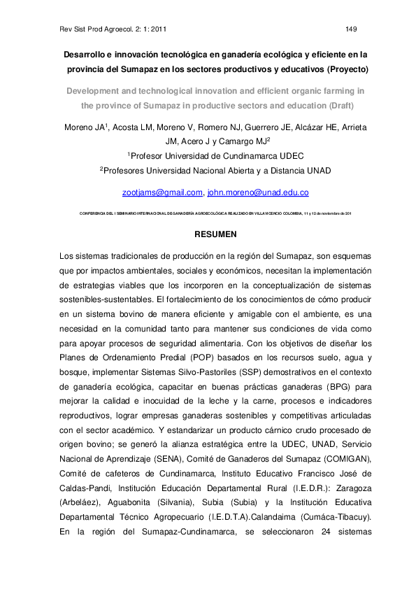 (PDF) Desarrollo e innovación tecnológica en ganadería ecológica y eficiente en la provincia del ...