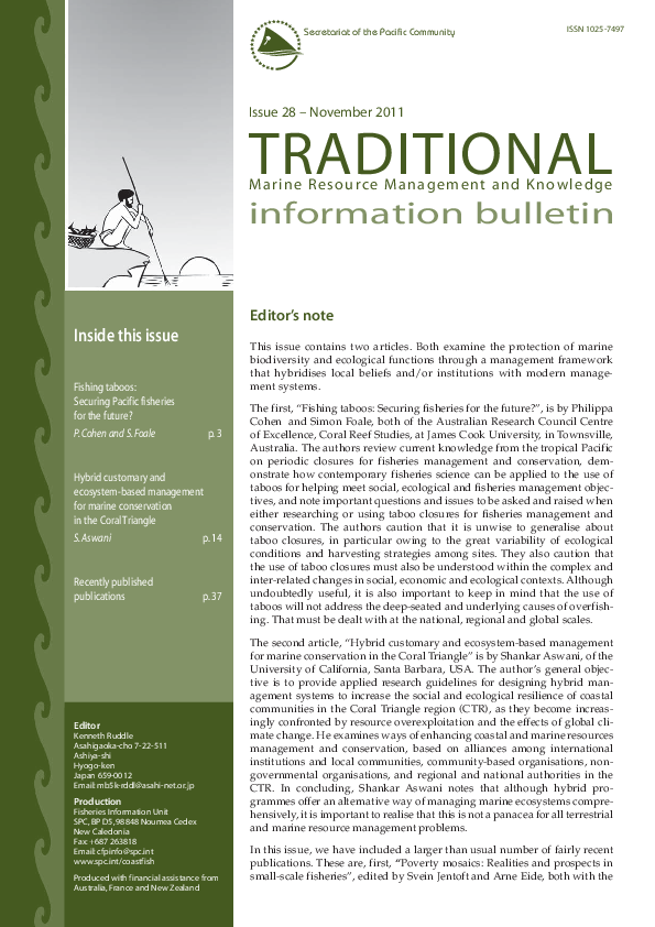 (PDF) Fishing taboos: Securing Pacific fisheries for the future?