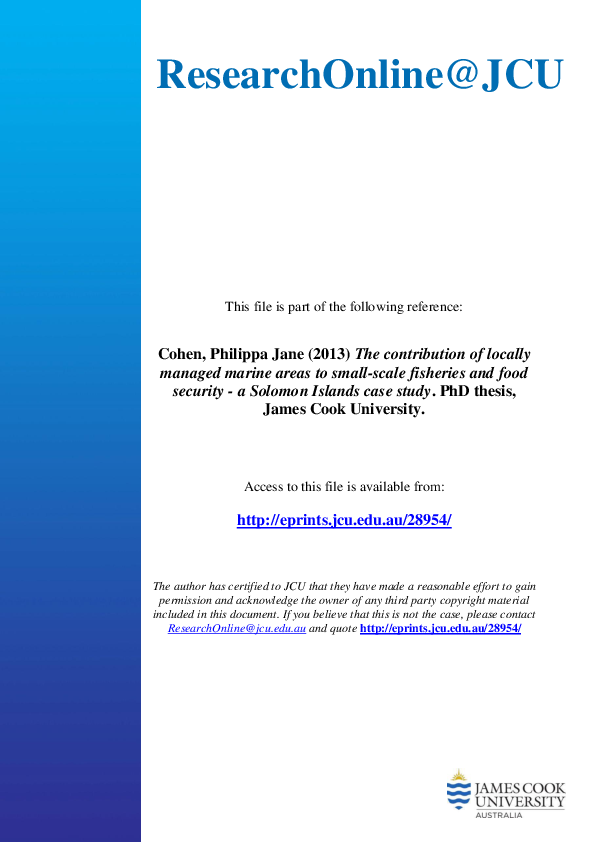 (PDF) The contribution of locally managed marine areas to small-scale ...