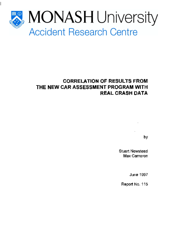 (PDF) Correlation of results from the new car assessment program with ...