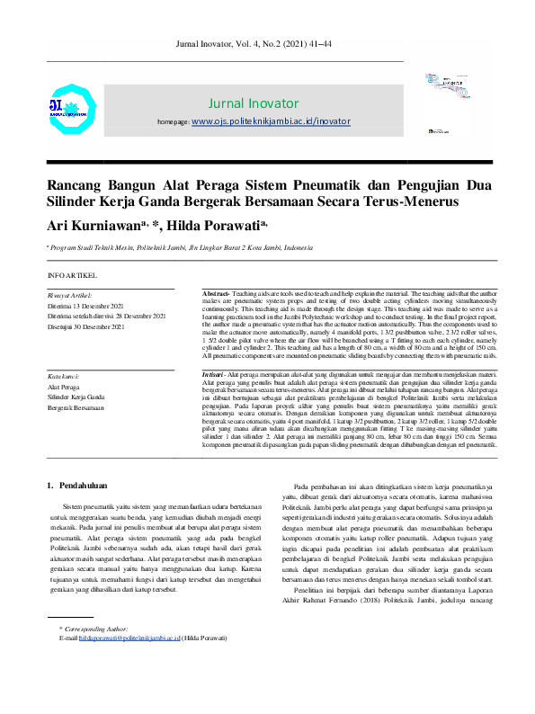 (PDF) Rancang Bangun Alat Peraga Sistem Pneumatik dan Pengujian Dua ...