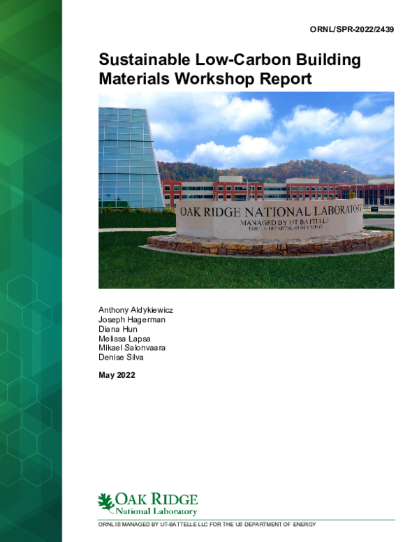(PDF) Sustainable Low-Carbon Building Materials Workshop Report