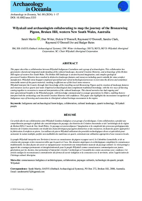 (PDF) Wilyakali and archaeologists collaborating to map the journey of ...