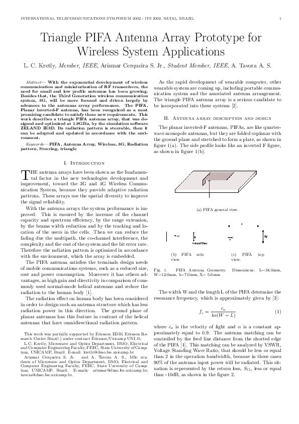 (PDF) Triangle PIFA Antenna Array Prototype for Wireless System ...