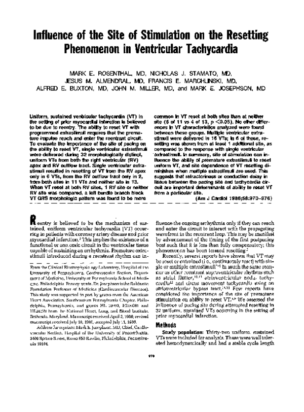 (PDF) Influence of the site of stimulation on the resetting phenomenon in ventricular ...