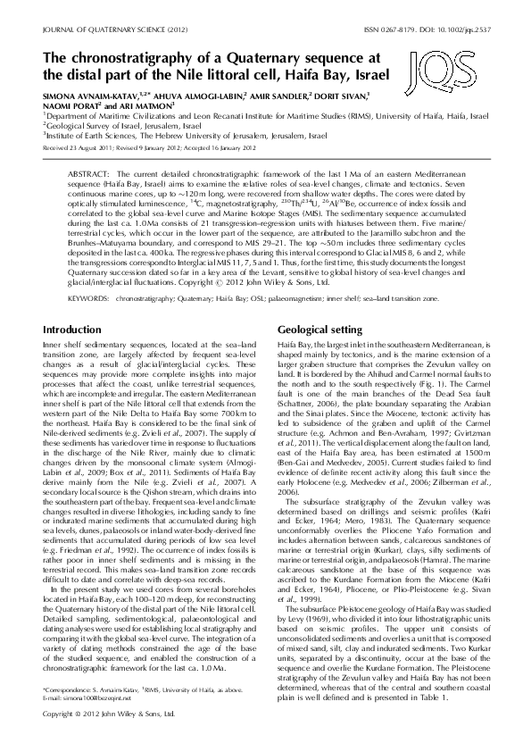 (PDF) The chronostratigraphy of a quaternary sequence at the distal ...