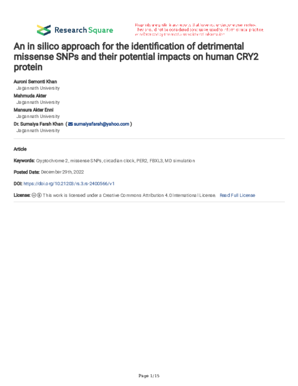 (PDF) An in silico approach for the identification of detrimental ...